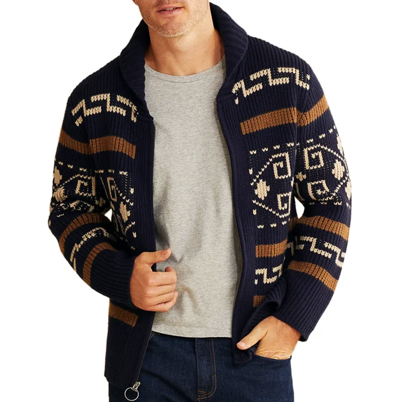 Lucius Retro Jacquard Cardigan – Harrison & Finch